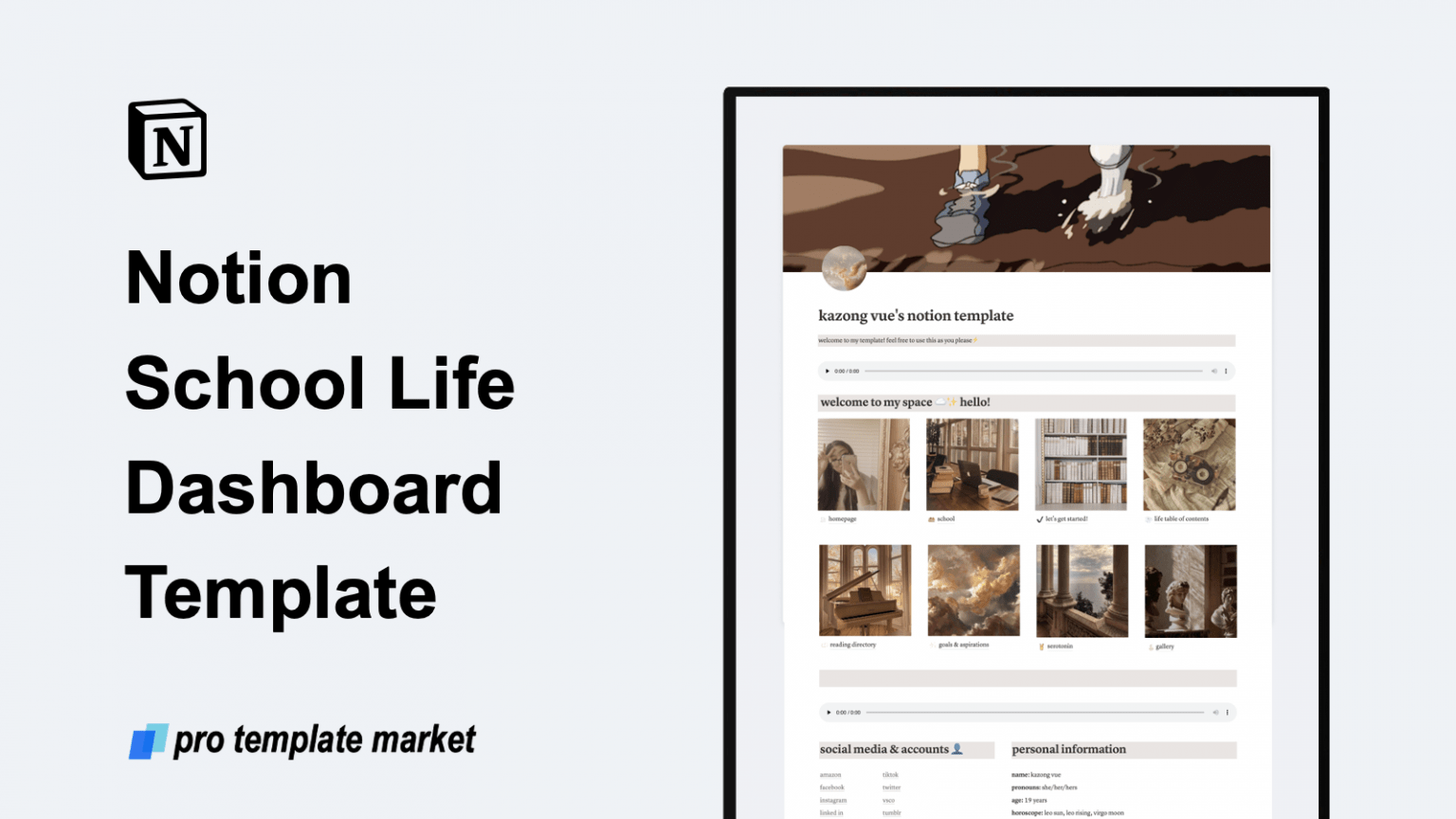 School Dashboard Notion Template