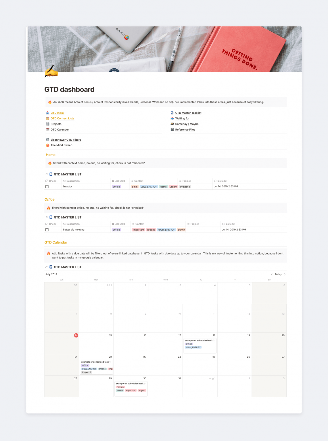 Best Free Notion GTD Dashboard Template Pro Template Market